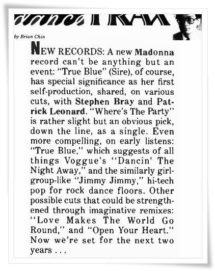Today in Madonna History: July 19, 1986 « Today In Madonna History